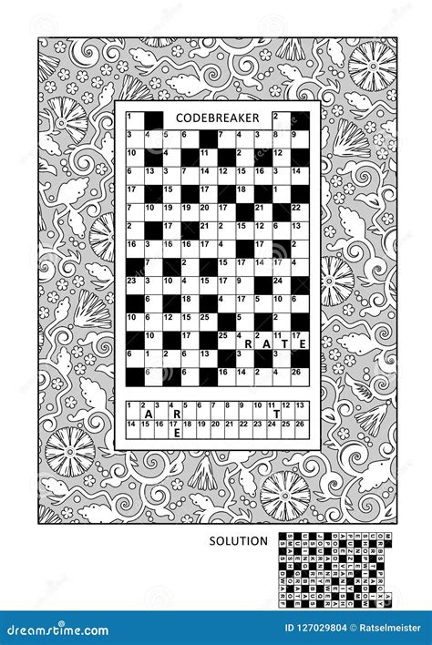 Puzzle And Coloring Activity Page For Adults Stock Vector