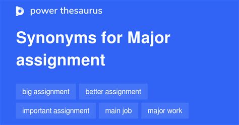 Major Assignment Synonyms 19 Words And Phrases For Major Assignment