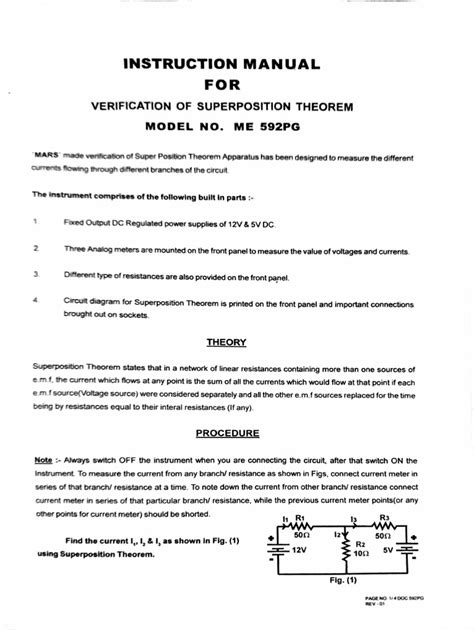 Superposition Theorem Lab Manual Pdf