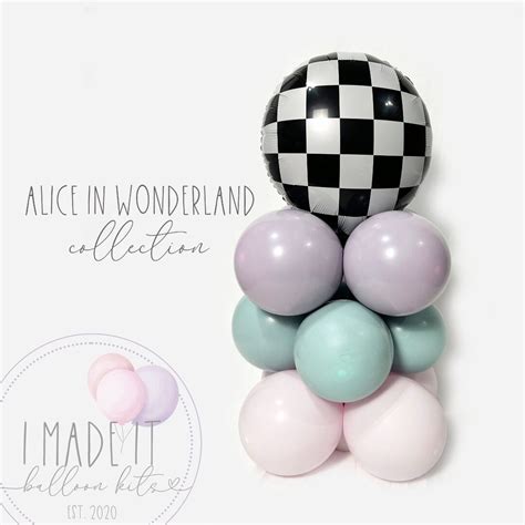 Alice In Wonderland Birthday Balloon Tower Column Kit Girls Racer Balloon Sculpture Race Car