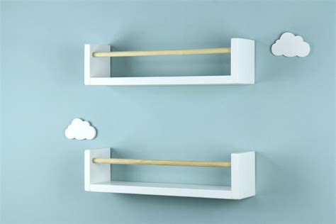 Комплект навісних полиць 50 см дитяча настінна полиця у білому кольорі 2 шт настінні книжкові