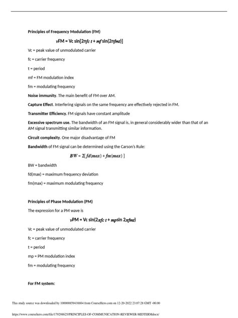 Principles Of Frequency And Phase Modulation A Comprehensive Guide To