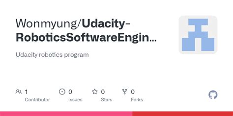 GitHub Wonmyung Udacity RoboticsSoftwareEngineer Udacity Robotics Program