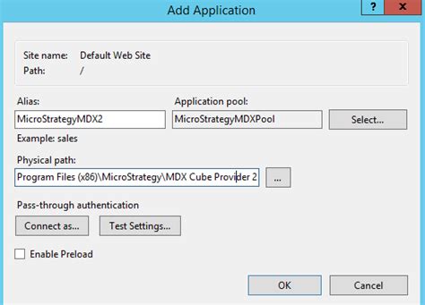 how to setup a connection to a second mdx server from the same machine through the microstrategy