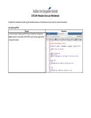 CYB Module One Lab Worksheet Docx CYB Module One Lab Worksheet Complete This Worksheet