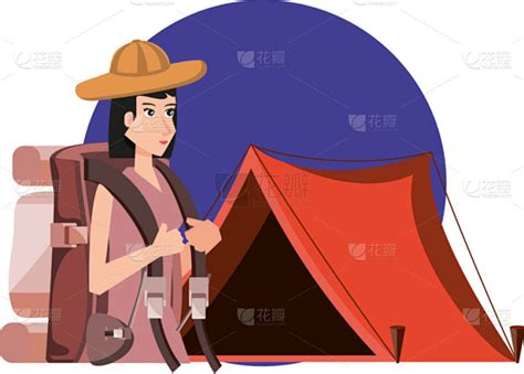 女人 帐篷 旅途 行李 背包客 手提箱 旅行 露营 包 休闲