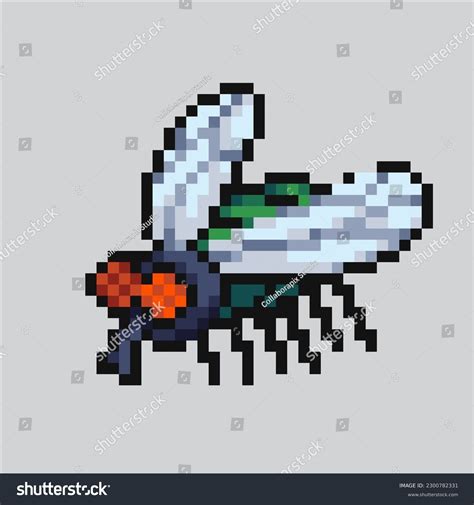 Pixel Art Fly House Fly Insect Stock Vector Royalty Free 2300782331