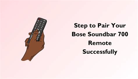 How To Pair Bose Soundbar Remote Your Own Consumer