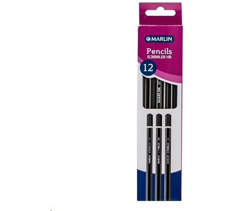 Marlin Scribblers Hb End Dipped Pencil Hexagonal Set Of 12 Black Makro