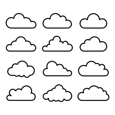 Outline Cloud Icon Collection 11211286 Vector Art At Vecteezy