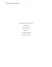 PHI 210 Problem Solving Docx Running Head ASSIGNMENT 2 1 Assignment