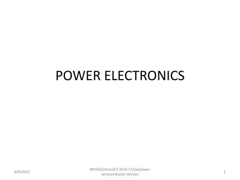 POWER SEMICONDUCTOR DEVICES Ppt Operating Systems Computer Software And Applications