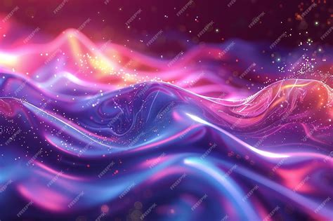Premium Photo Vibrant Fluid Waves In Abstract Digital Art Flowing Shapes And Colorful Movement