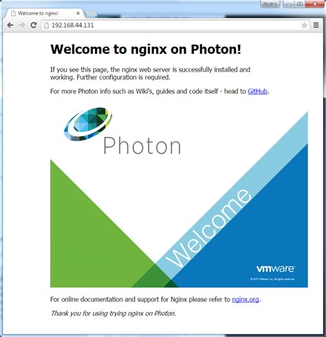 guide to install photon in vmware workstation and deploy a container