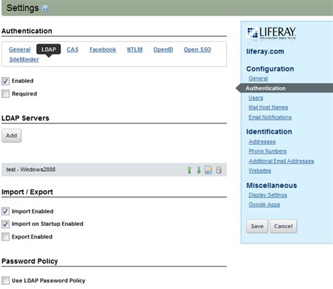 configuring liferay s ldap settings to import users liferay help center