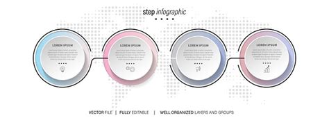 아이콘과 4가지 옵션 또는 단계가 있는 인포그래픽 디자인 가는 선 벡터입니다 인포그래픽 비즈니스 개념입니다 정보 그래픽 순서도 프리젠 테이션 웹 사이트 배너 인쇄물에 사용할