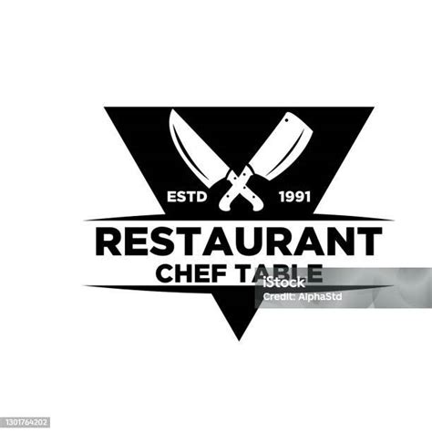 레스토랑 컨셉 정육점 칼 템플릿 벡터 객체 유형 또는 배지 디자인 고급 레트로 빈티지 스타일 나이프는 육각형 실루엣 일러스트리외