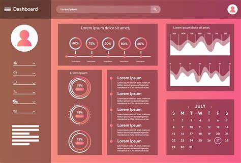 Modèle De Tableau De Bord Vactor Modèle De Panneau Dutilisateur Vecteur Premium
