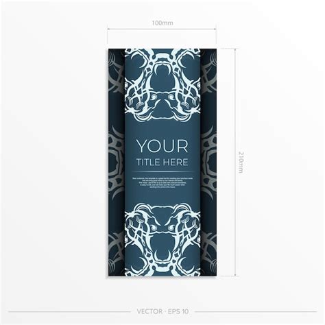 Premium Vector Rectangular Postcards In Blue Color With Luxurious