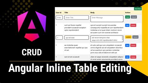 Inline Table Editing In Angular Angular Crud With Table Youtube