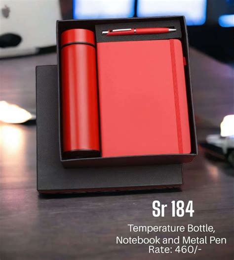 Black SR Temperature Bottle Notebook Pen Set Leather At Rs Piece In Mumbai