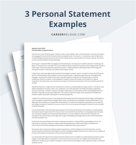 3 Personal Statement Examples And Why They Work Career Reload