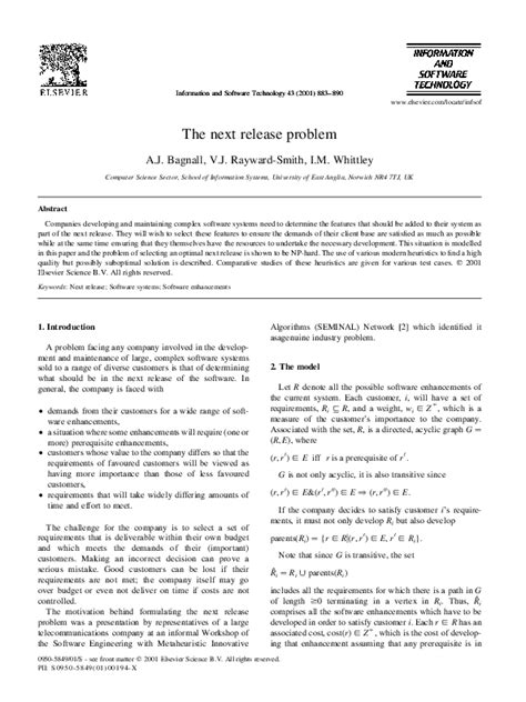 pdf the next release problem