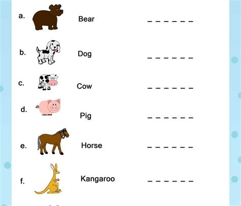 Worksheets Class 1 Animals Worksheets For Class 1 Animal Science