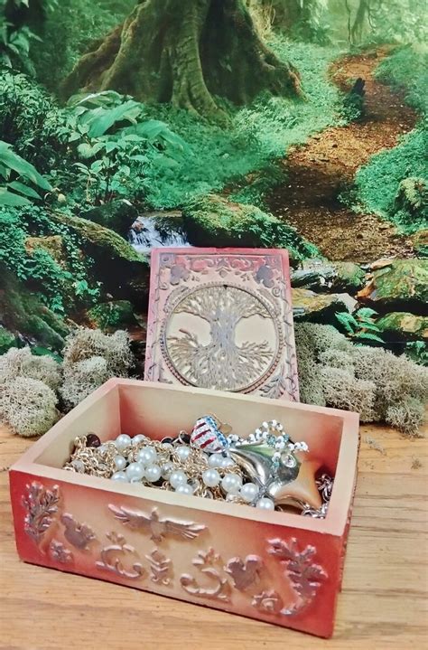 Tree Of Life Trinket Box Square Shaped Jewelry Stash Box Etsy