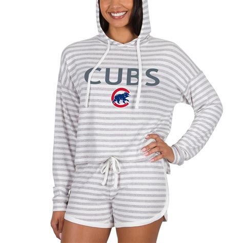 Womens Chicago Cubs Concepts Sport Cream Visibility Long Sleeve Hoodie