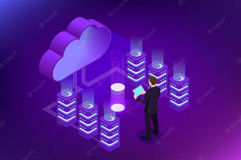 Premium Vector Isometric Cloud Computing Concept Isometric Cloud Services Internet