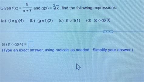 Solved Given F X X And G X X Find The Following Chegg Com