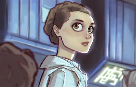 Скачать обои глаза взгляд девушка Star Wars Art Leia Leia Organa