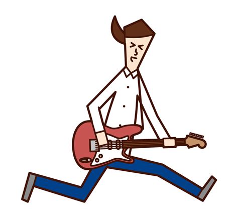 일렉트릭 기타를 연주하는 사람 여성의 그림 무료 일러스트 소재집 Kukukeke