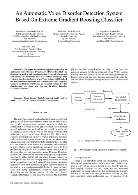Pdf An Automatic Voice Disorder Detection System Based On Extreme