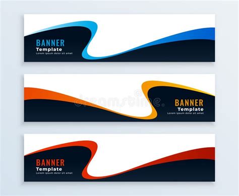 Collection Of Abstract Web Header Layout For Modern Promotion Stock Vector Illustration Of