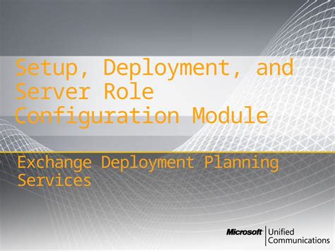 PPTX Exchange Deployment Planning Services Setup Deployment And Server Role Configuration