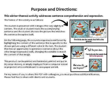 Make It Make Sense Sentence Comprehension And Expression Winter Themed