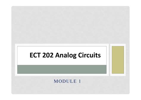 ECT 202 AC Module 1 Final On 25 May 2022 ECT 202 Analog Circuits M OD U L E 1 Module 1 Wave