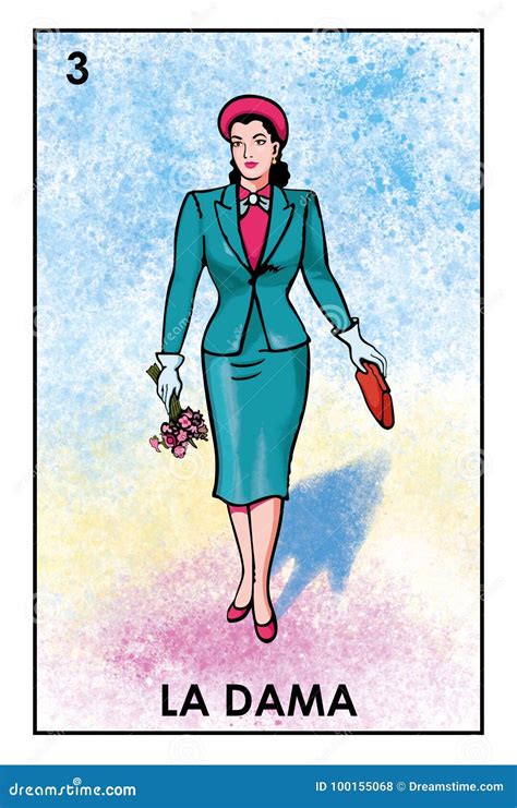 LoterÃ­a Mexicana La Dama High Resolution Image Editorial Stock