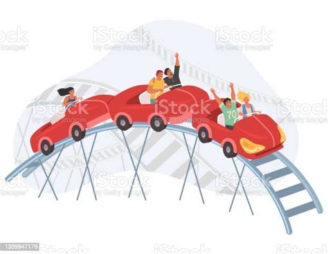 롤러 코스터 벡터 일러스트를 타고 있는 사람들 박람회장 놀이 공원 명소 엔터테인먼트 레저 활동 롤러코스터에 대한 스톡 벡터 아트 및 기타 이미지 Istock