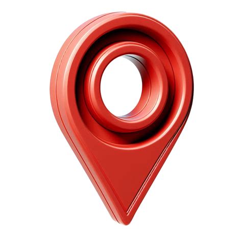 3d Render Red Location Pin Route Isolated On White 48410604 Png