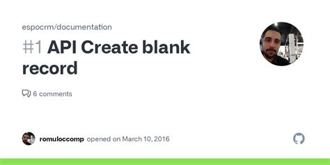 api create blank record · issue 1 · espocrm documentation · github