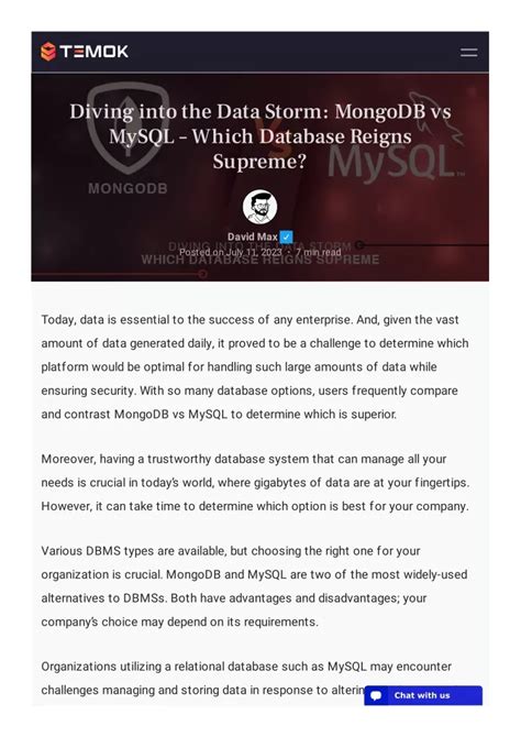 Ppt Diving Into The Data Storm Mongodb Vs Mysql Which Database Reigns Supreme Powerpoint
