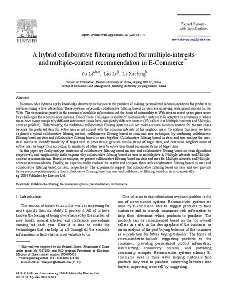 A Hybrid Collaborative Filtering Method For Multiple Interests And Multiple Content