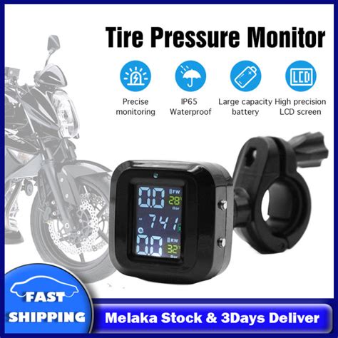 Motorcycle Tpms Tire Pressure Monitoring System Rechargeable Waterproof Tyre Temperature
