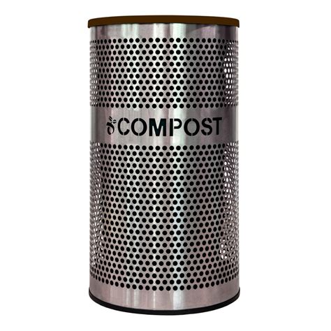 Venue Series Stainless Steel Compost Container Brown Lid