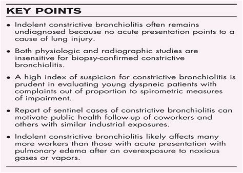Occupational Causes Of Constrictive Bronchiolitis Current Opinion In Allergy And Clinical