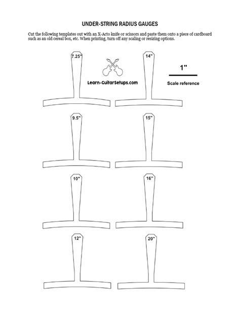 Under String Radius Gauges Template Pdf