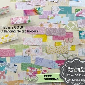Hanging File Folder Tabs Hanging File Tabs 1 5 Cut Tab Etsy